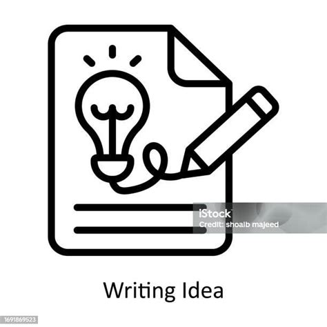 아이디어 벡터 개요 아이콘 디자인 일러스트레이션을 작성합니다 흰색 배경에 그래픽 디자인 기호 Eps 10 파일 0명에 대한 스톡 벡터 아트 및 기타 이미지 Istock