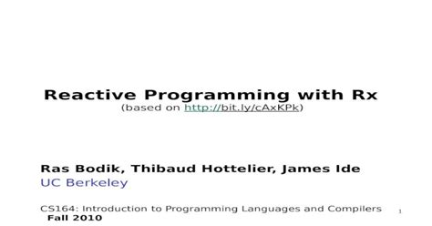 pptx 1 reactive programming with rx based on ras bodik thibaud