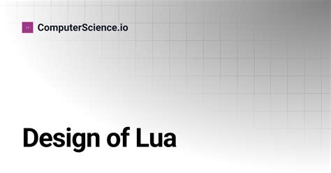 Design Of Lua