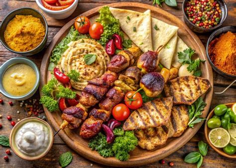 A High Quality Professional Photo Of An Arabic Mix Barbecue Platter