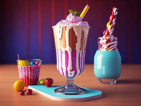 Premium Ai Image Milkshake Generative Ai
