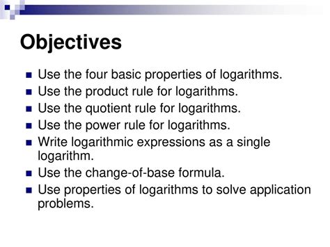 Properties Of Logarithms Ppt Download