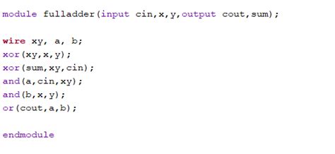 Using Structural Verilog To Code A Full Adder Module