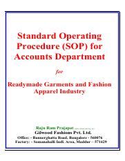 Standard Operating Procedure SOP For Acc Pdf Standard Operating Procedure SOP For Accounts