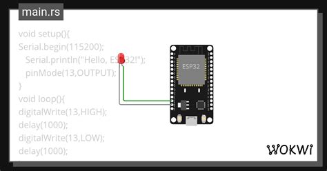 Led Blinking Esp32 Wokwi Esp32 Stm32 Arduino Simulator