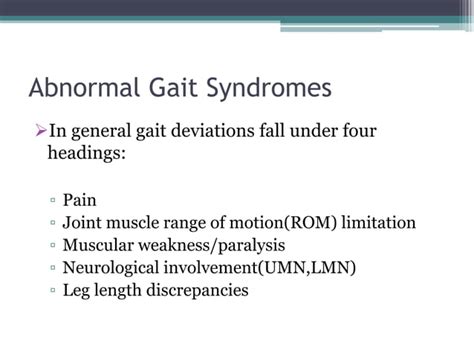 Gait Abnormalities Presentation Pptx Physical Therapy Wellness