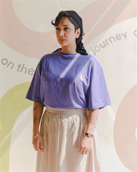 تیشرت اولدسکول بنفش برند 1372