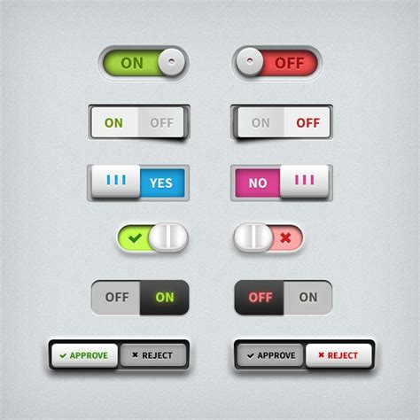 Toggle Switches Ui Elements Free Psd Download Freeimages