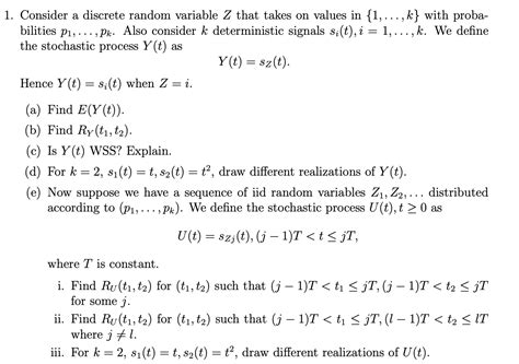Consider A Discrete Random Variable Z That Takes Chegg