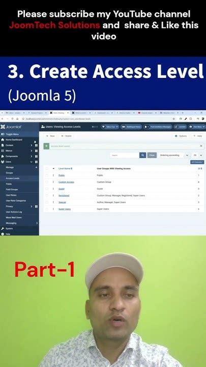 How To Create Access Level In Joomla 5 Part 1 Joomla Joomla5 Youtube