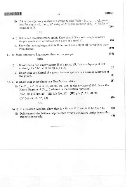 Anna University MA Discrete Mathematics For Computer Science And Engineering November
