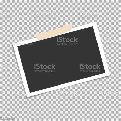 접착 테이프 끈끈한 테이프와 사진 프레임입니다 템플릿입니다 벡터 일러스트 레이 션 즉석 인화 전송에 대한 스톡 벡터 아트 및
