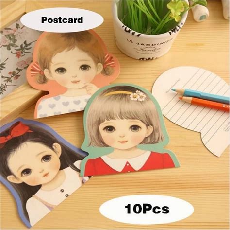크리 에이 티브 엽서 귀여운 인형 인사말 카드수공예 장난감 Aliexpress