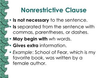 6 L 2 A Nonrestrictive Elements Or Clauses By Room 26 TpT