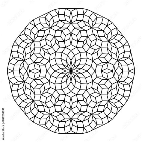 Circle With Penrose Pattern Penrose Tiling With Rhombi Non Periodic Tilings Generated By An