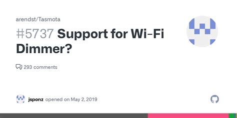 Support For Wi Fi Dimmer · Issue 5737 · Arendsttasmota · Github
