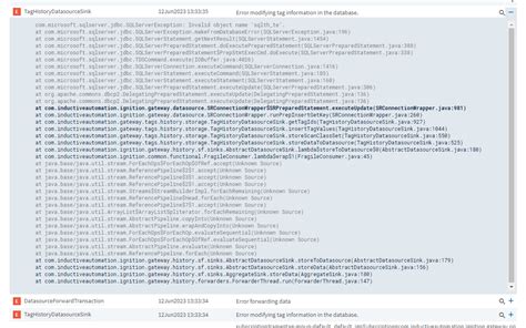 error when using `system tag storetaghistory` ignition inductive