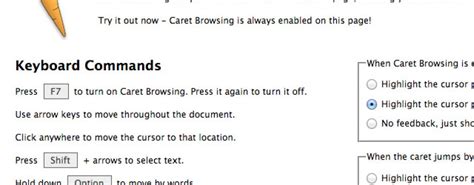 caret browsing includedu online
