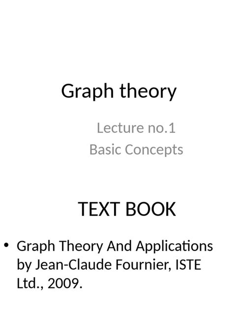 Graph Theory Ppt 1 Pdf