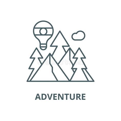 Adventure Line Icon Concept Adventure Flat Vector Symbol Sign Outline Illustration Stock