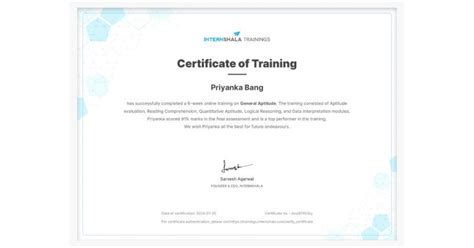 Priyanka Bang On Linkedin Successfully Completed The General Aptitude