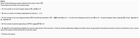 Solved This Is A Problem On Linear Dependent Columns Of