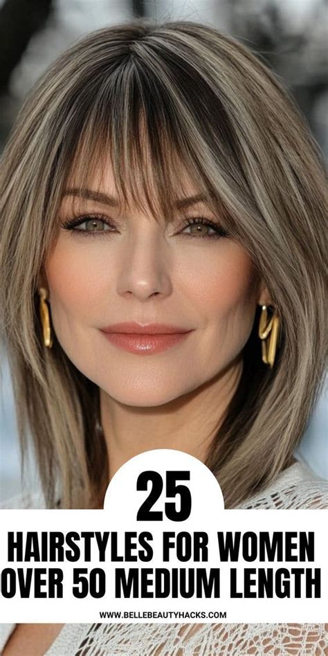 25 Stunning Medium Length Hairstyles For Women Over 50 Cheveux