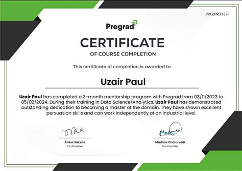 Intership Datascience Dataanalytics Uzair Paul