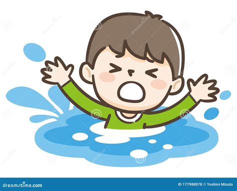 Niño Ahogándose En El Agua Concepto De Accidente De Emergencia