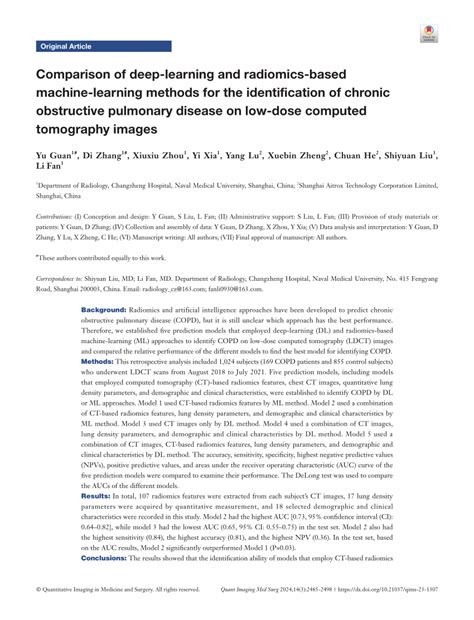 Pdf Comparison Of Deep Learning And Radiomics Based Machine Learning Methods For The