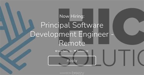 Principal Software Development Engineer Remote At Hicx Solutions