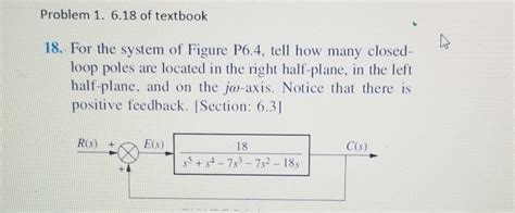 Solved Problem 1 618 Of Textbook 18 For The System Of