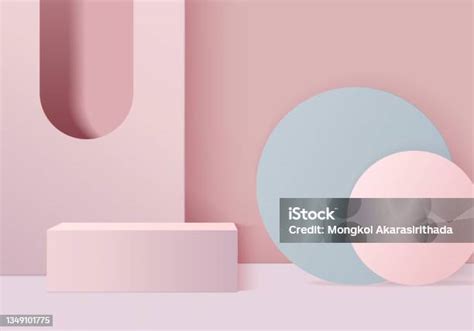 3d 배경 제품은 기하학적 플랫폼으로 최소한의 연단 장면을 표시합니다 배경 벡터 3d 우승자 연단 화장품을 보여주기 위해 서 있습니다 받침대 모던 스튜디오 핑크 파스텔의