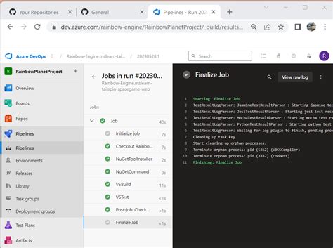 Azure Devopsのビルドパイプラインの例 Rainbow Engine