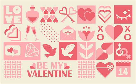 파스텔 핑크 발렌타인 데이 배경 추상 현대 유행 기하학적 스타일 인사말 카드 기하학적 인 발렌타인 패턴 배경 스칸디나비아 바우 하우스 20 년대 벡터 미니멀리스트 디자인