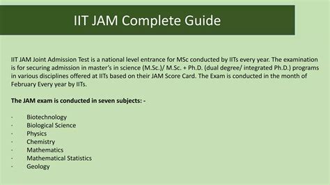 iit jam preparation guide ppt