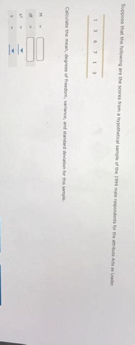 Solved 5 Standard Deviation And Variance For A Sample The Chegg Com