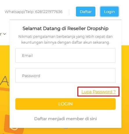 Cara Reset Password