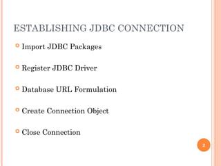 Database Connectivity Using JDBC Ppt