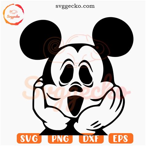 Mickey Mouse Scream Ghostface Svg Funny Halloween Svg Spooky Disney Svg Png Cricut Files Gecko