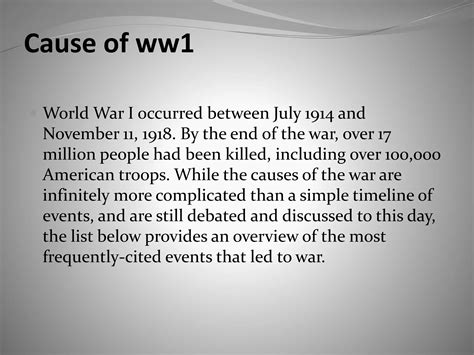Cause Of Ww1 Pptx