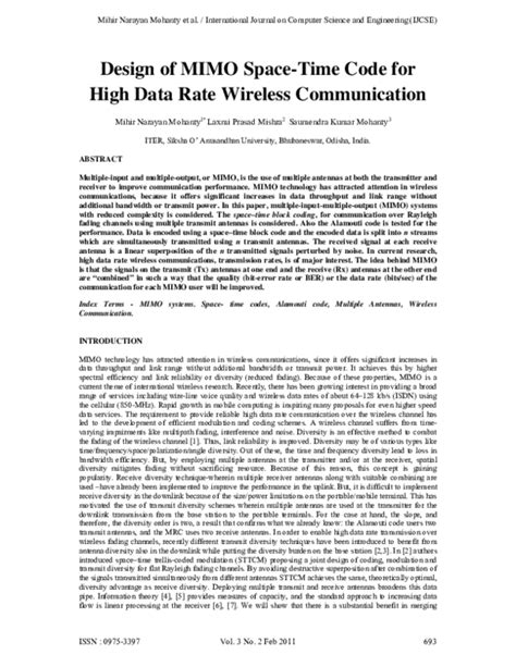 Pdf Design Of Mimo Space Time Code For High Data Rate Wireless