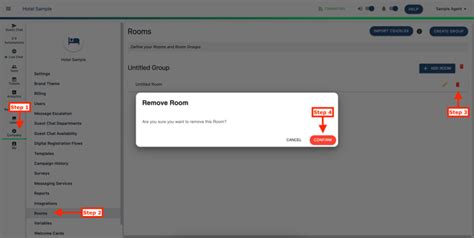 how to delete room in room group whistle legacy