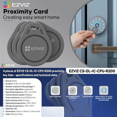 Jual Ezviz Cs Dl Ic Cpu R200 Gr Cpu Proximity Card 4pcs Door Lock Kunci Pintu Shopee Indonesia