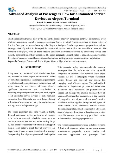 Pdf Cseit18332 Advanced Analysis Of Passengers Flow For Automated Service Devices At Airport
