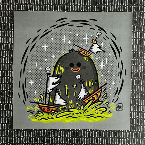 Umibozu Yokai Art Print Halloween Illustration Yokai Folklore Artwork