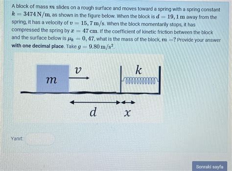 [solved] a block of mass m slides on a rough surfa solutioninn