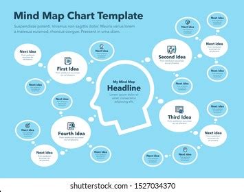 Simple Infographic Mind Map Visualization Template Stock Vector