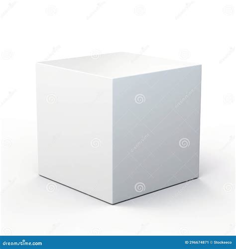 Minimalist Sculptor White Cube On White Background Stock Illustration Illustration Of