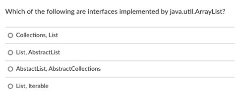 Solved Which Of The Following Are Interfaces Implemented By